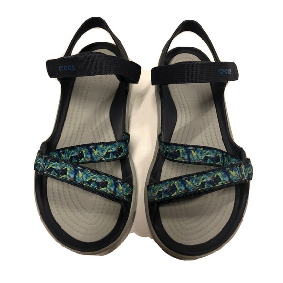 CROCS | Shoes | Crocs Swiftwater Webbing Womens 5 Sandals Ankle Strap ...